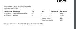 uber VAT receipt | RailUK Forums